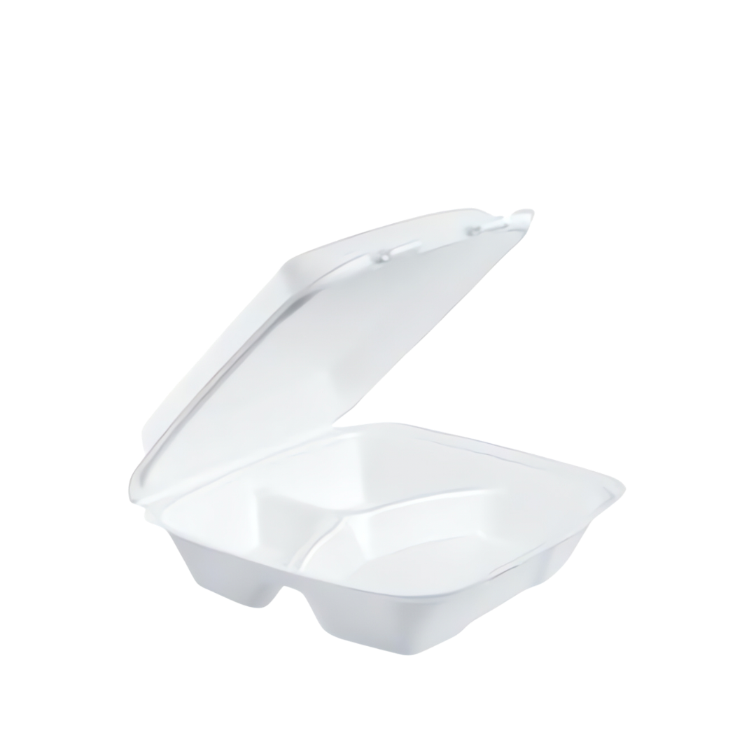 90HT3R Foam Container 3 Compartment - Express My Restaurant Supplies