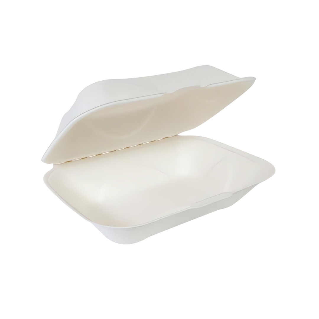 EcoSystems Formulated Molded Fiber Clamshell Container, White, 9" x 6 ...